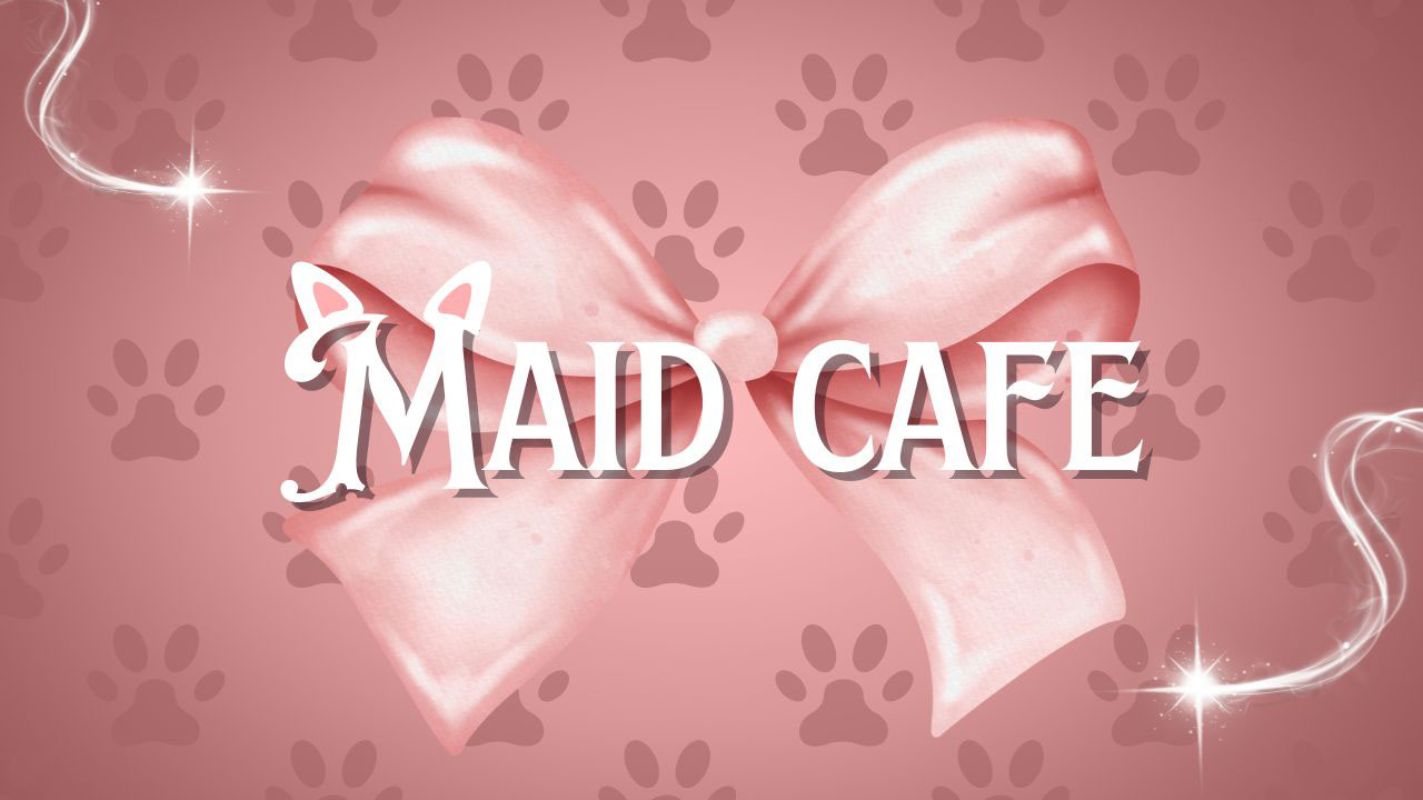 Maid Coffee Logo Animated Cafe Holographic Stickers | Animated Cafe